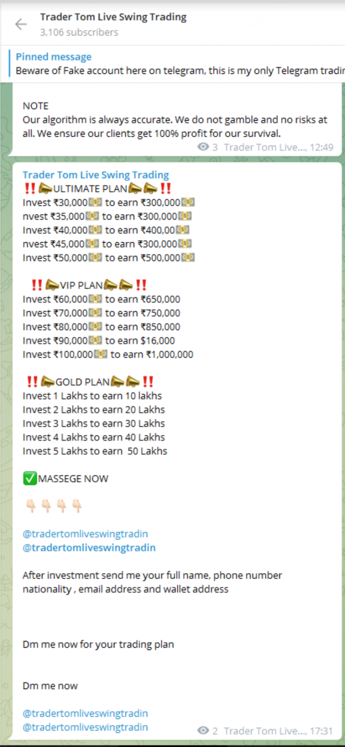 Telegram - Trader Tom